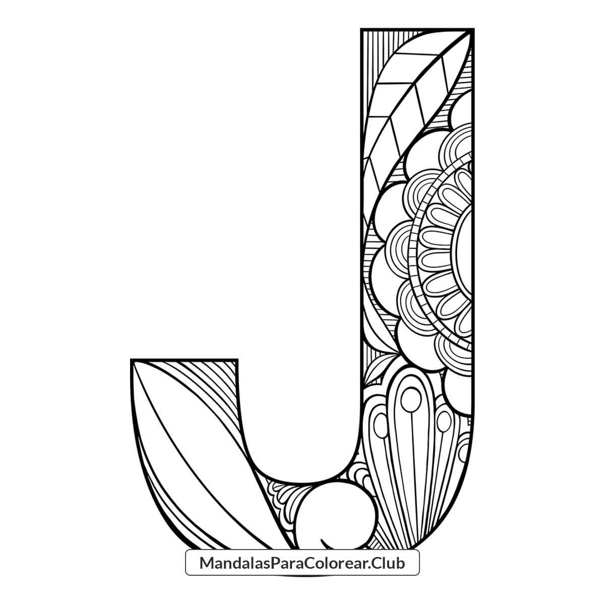Dibujo Para Colorear La Letra J Del Abecedario Lettering Fonts Tribal